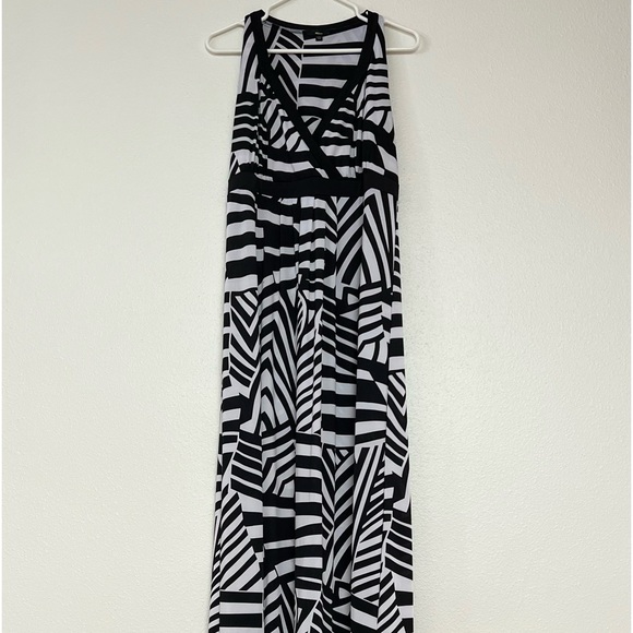 Milano | Dresses | Milano Womens Stretchy Black White Maxi Sleeveless ...